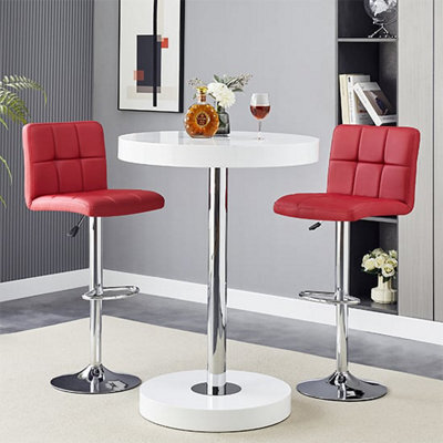 Furniture In Fashion Havana White High Gloss Bar Table With 2 Coco ...
