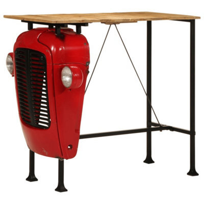 Berkfield Tractor Bar Table Red And Brown 55X120X107 Cm Solid Wood ...