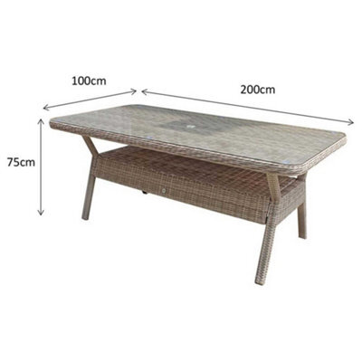 Signature Weave Alexandra Wicker Rectangular 8 Seater Dining Table Grey ...