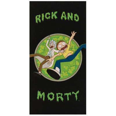 Rick And Morty Characters Beach Towel Black/green (One Size) by B&Q ...
