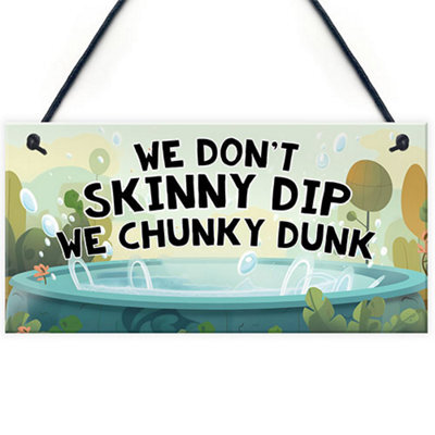 Red Ocean Funny Hot Tub Novelty Sign - We Dont Skinny Dip - Hanging Hot ...