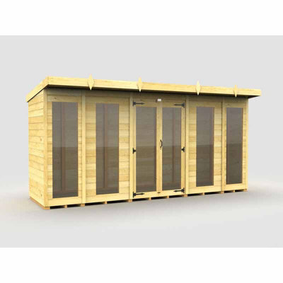 Buttercup Farm 14Ft X 4Ft Pent Summer House (Full Height Window) - Wood ...