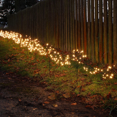 Noma 12 X Metal Border Ground Post Light Stake Poles 45Cm String Light ...