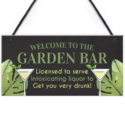 Red Ocean Garden Plaque For Outdoor Garden Bar Sign Gift Summerhouse ...