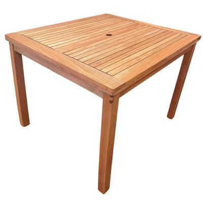Leisurebench Melton Hardwood 90Cm Square Garden Dining Table by B&Q ...