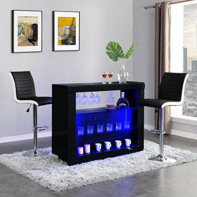 Furniture in Fashion Fiesta Black High Gloss Bar Table 2 Ritz Black ...