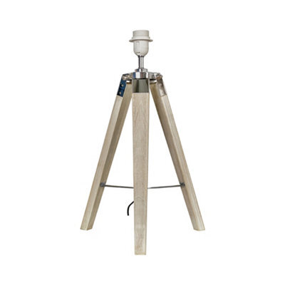 Valuelights Clipper Modern Distressed Wood And Silver Chrome Tripod ...