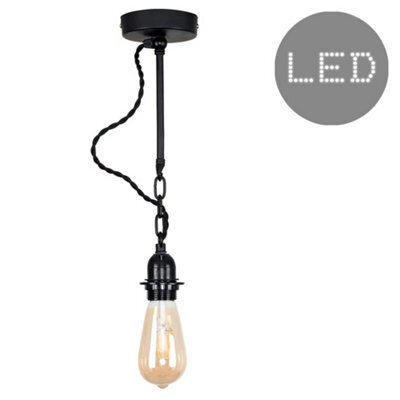 Valuelights Huber Industrial Satin Black Wall Light Fitting - Includes ...