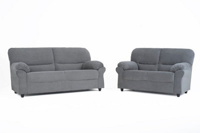 Mandy 3+2 Sofa Set Fabric Grey/graphite by B&Q | ufurnish.com