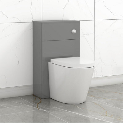 Royal Bathrooms 500mm Grey Gloss Btw Wc Unit With Cesar Rimless Toilet ...