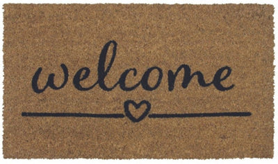 The Rugs Coir Doormat Gainsborough Welcome Heart 40X70 Cm by B&Q ...