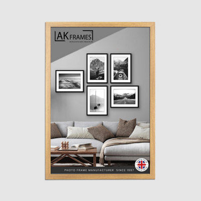 AK Frames Sleek A2 Oak Thin Modern Picture Frame - Slim And Design For ...