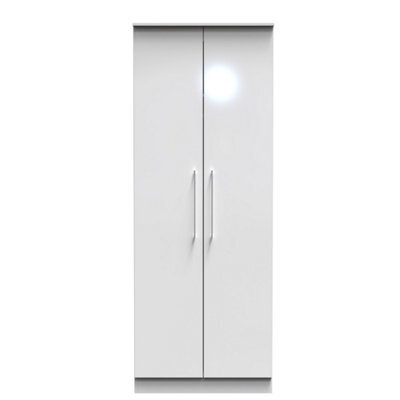 Chester 2 Door Wardrobe In White Gloss (Ready Assembled) by B&Q ...