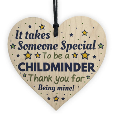 Red Ocean Childminder Gifts Thank You Wooden Heart Leaving School ...
