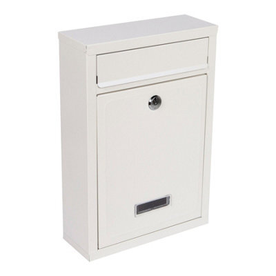 Ashley Modern Steel Plated Post Box - White by B&Q | ufurnish.com