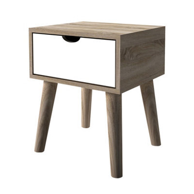 LPD Scandi Oak Lamp Table - Mdf - L36 X W40 X H49.6 Cm - White by B&Q ...