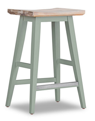 Statement Furniture Florence Sage Green Bar Stool, H65Cm, Acacia ...