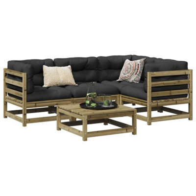 Berkfield 5 Piece Garden Sofa Set Impregnated Wood Pine by B&Q ...