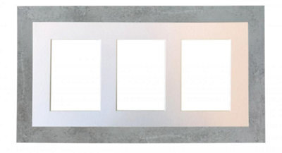 Frames By Post Metro Mineral Grey Frame With White Mount For 3 Image ...