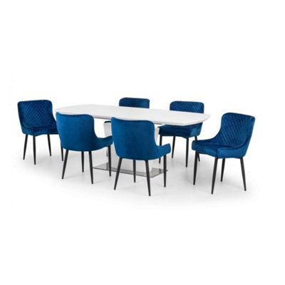 Ashfield Como And Luxe Blue Modern Dining Set by B&Q | ufurnish.com