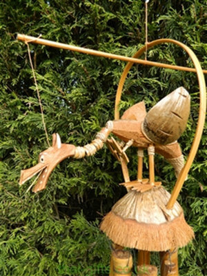 Wooden Windchime Carving - Hand Carved Bamboo Chime Dragon Design by B ...