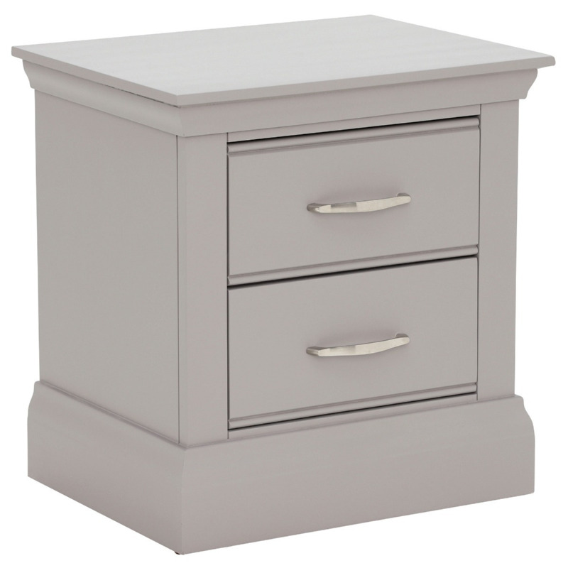 Helmsley Large 2 Drawer Bedside Table, Grey Wood - Barker & Stonehouse ...