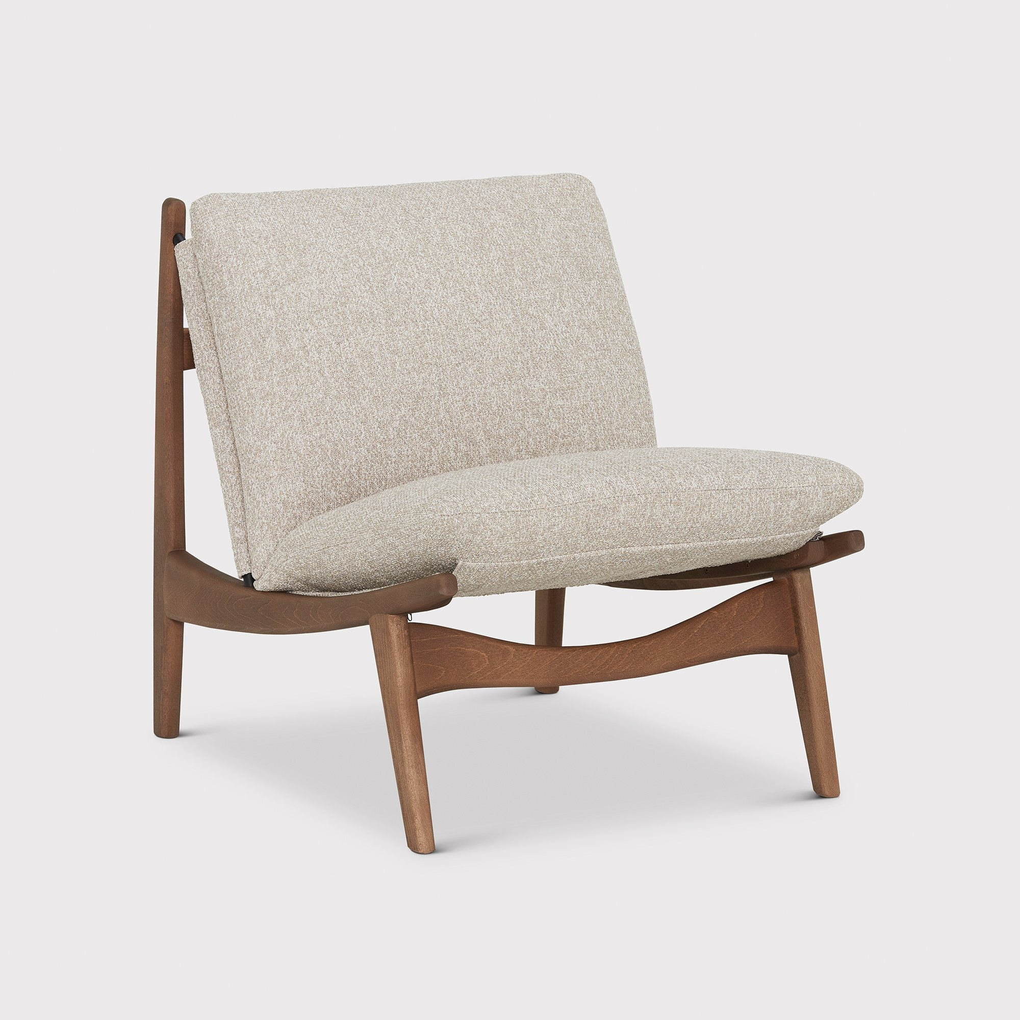 Pure Furniture Arbor Club Accent Chair With Wooden Legs, Neutral Fabric ...