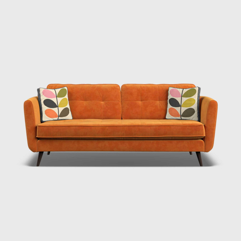 Orla Kiely Ivy Large Sofa, Orange Fabric - Barker & Stonehouse by ...