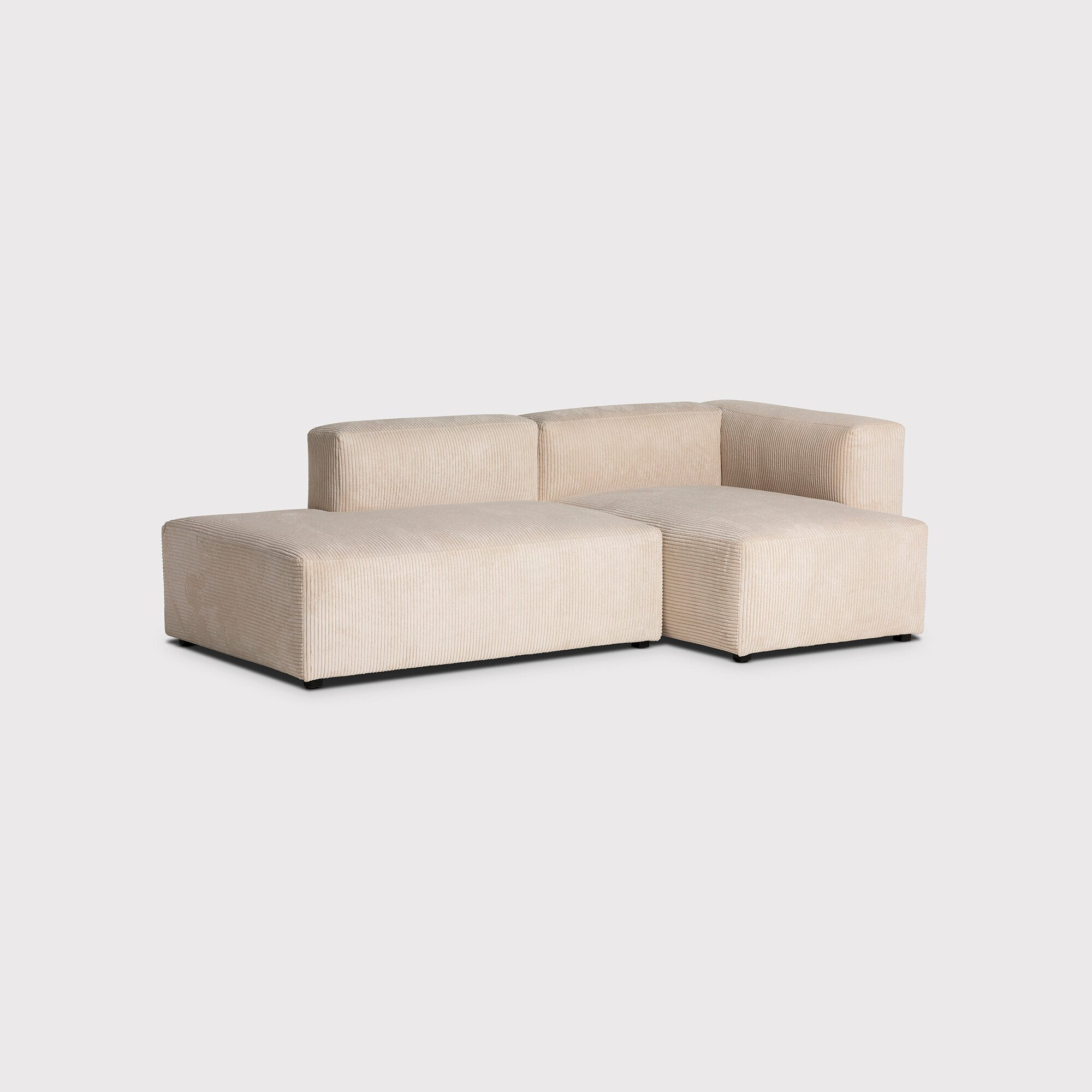Boston Right Arm Facing Chaise + Left Open End Modular Sofa, Neutral ...