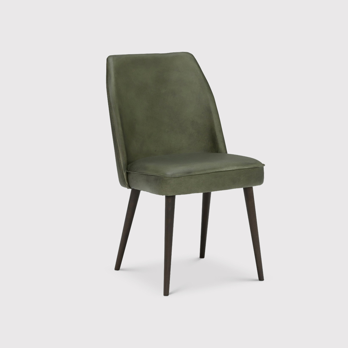 Pure Furniture Gaia Dining Chair With Wooden Legs, Black Leather ...