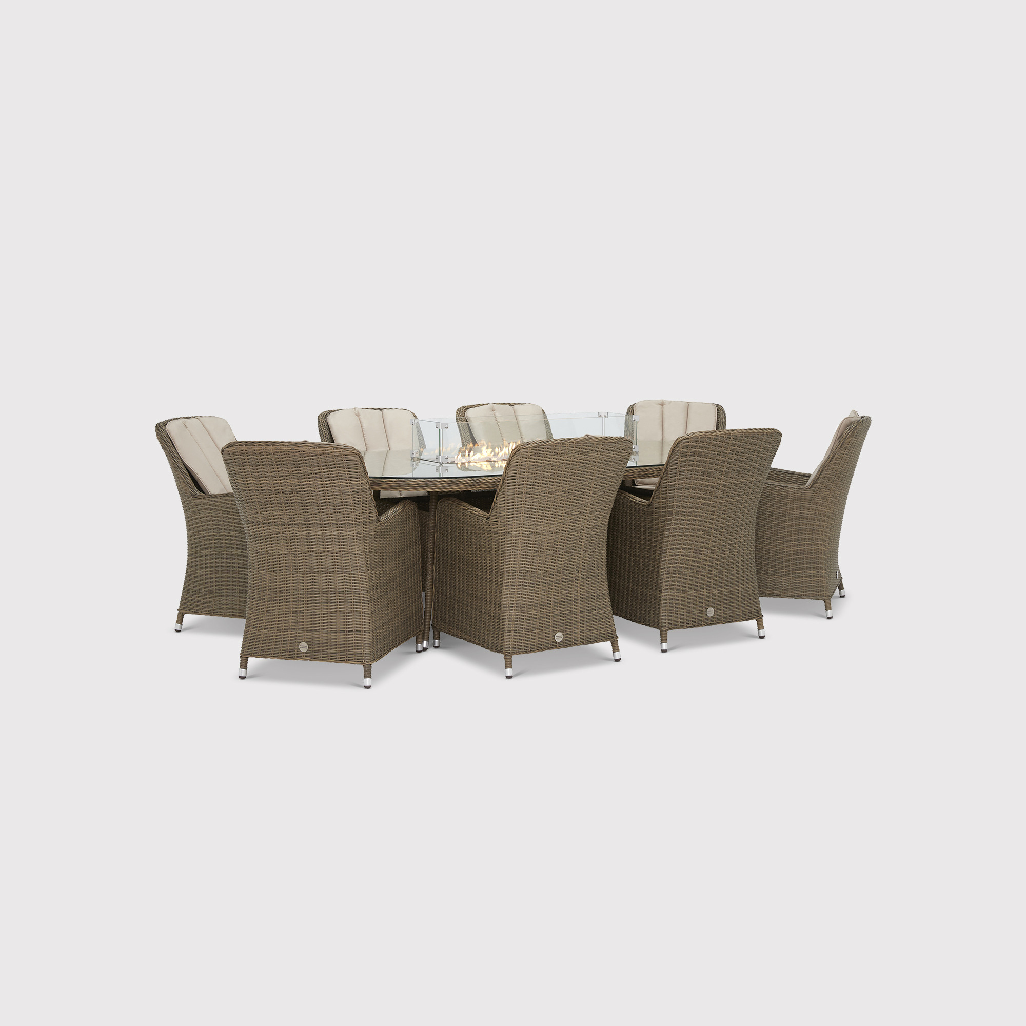 Taransay 8 Seater Oval Dining Set Natural, Neutral - Barker ...