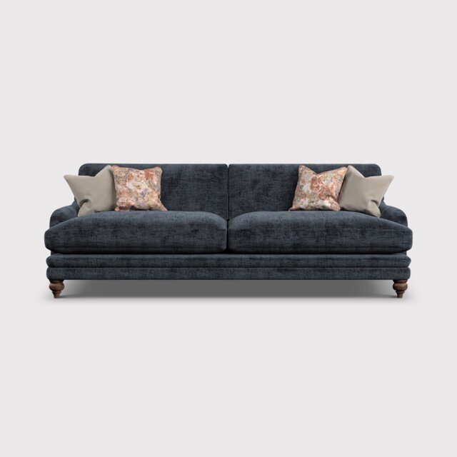 English Heritage Rosa Extra Large Sofa, Black Fabric - Barker ...