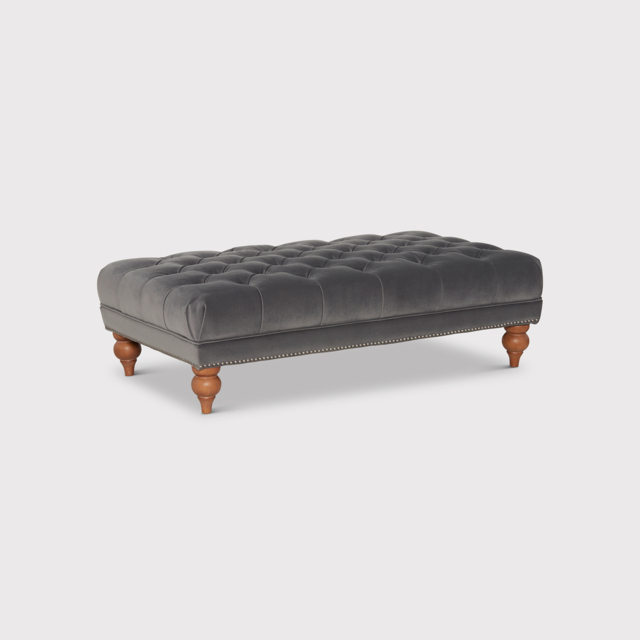 Ullswater Velvet Rectangular Footstool, Grey - Barker & Stonehouse by ...