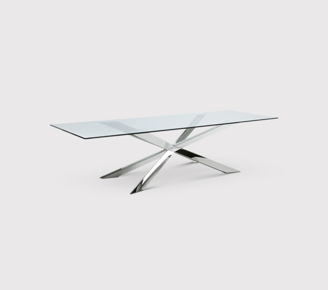 Cattelan Italia Spyder Table 240x120xH75cm, Silver Glass - W240cm ...