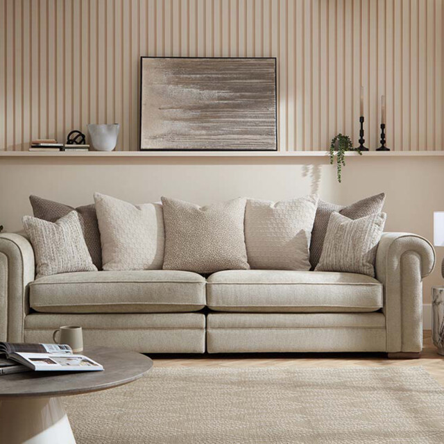 Beaumont Extra Large Split Sofa with Weathered Oak - Barker ...