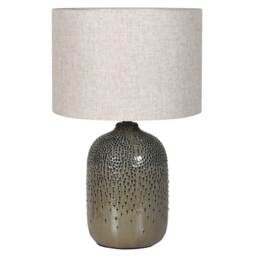 Albus Green Stripe Glass Desk & Table Lamp by Oliver Bonas | ufurnish.com