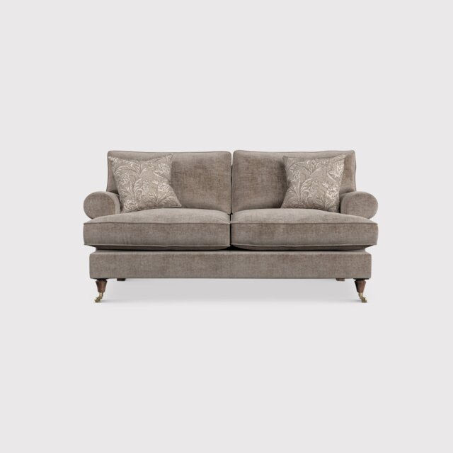 English Heritage Finch Small Sofa Standard Back, Brown Fabric - Barker ...