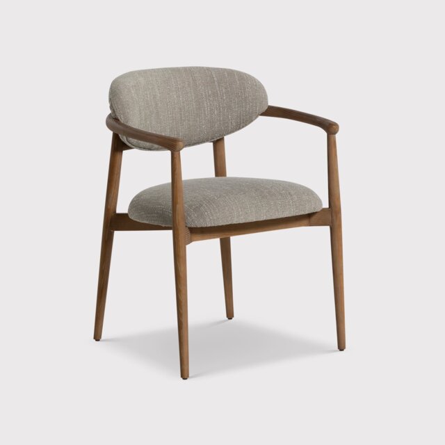 Brading Dining Chair With Arms Light Green+Dusty Oak, Neutral Fabric ...