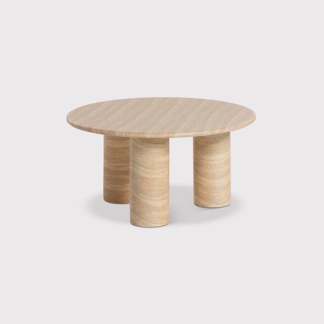 Piedra Round Coffee Table 80cm, Round, Neutral Stone Effect - Barker ...