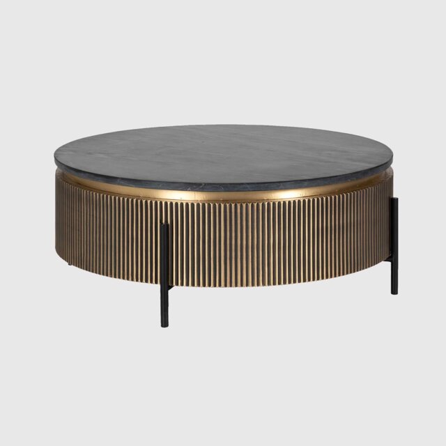 Cyrelle 90cm Coffee Table, Round, Gold Marble - Barker & Stonehouse by ...