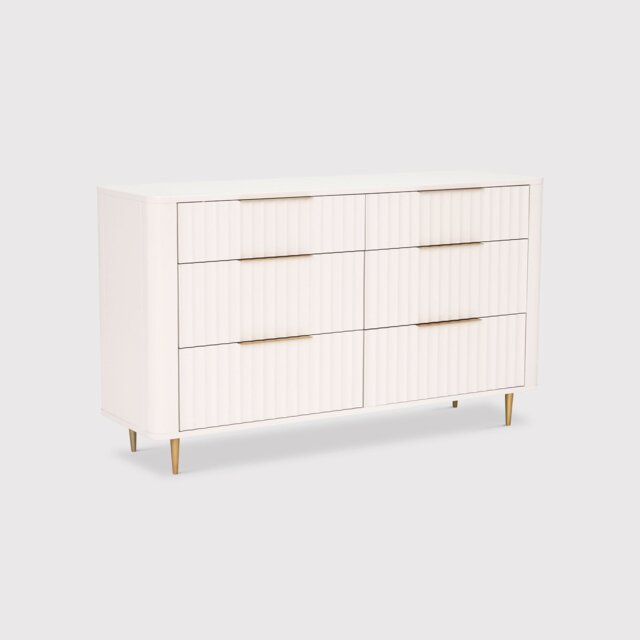 Lucia 6 Drawer Wide Chest, Neutral Wood - Barker & Stonehouse by Barker ...