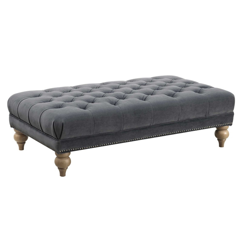 Ullswater Velvet Rectangular Footstool, Grey - Barker & Stonehouse by ...