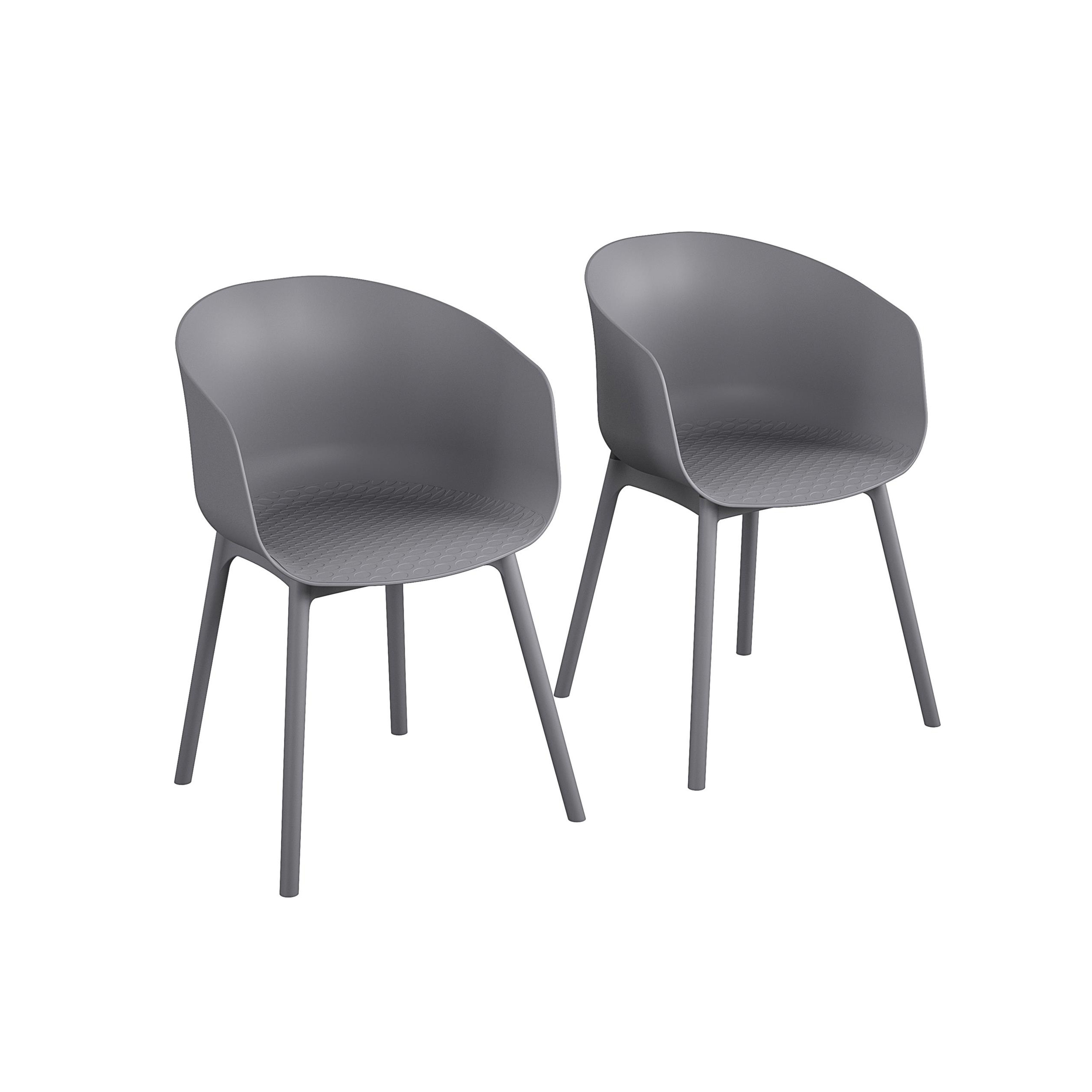 Novogratz York Indoor/Outdoor Dining Chairs Set of 2 Charcoal Grey by ...