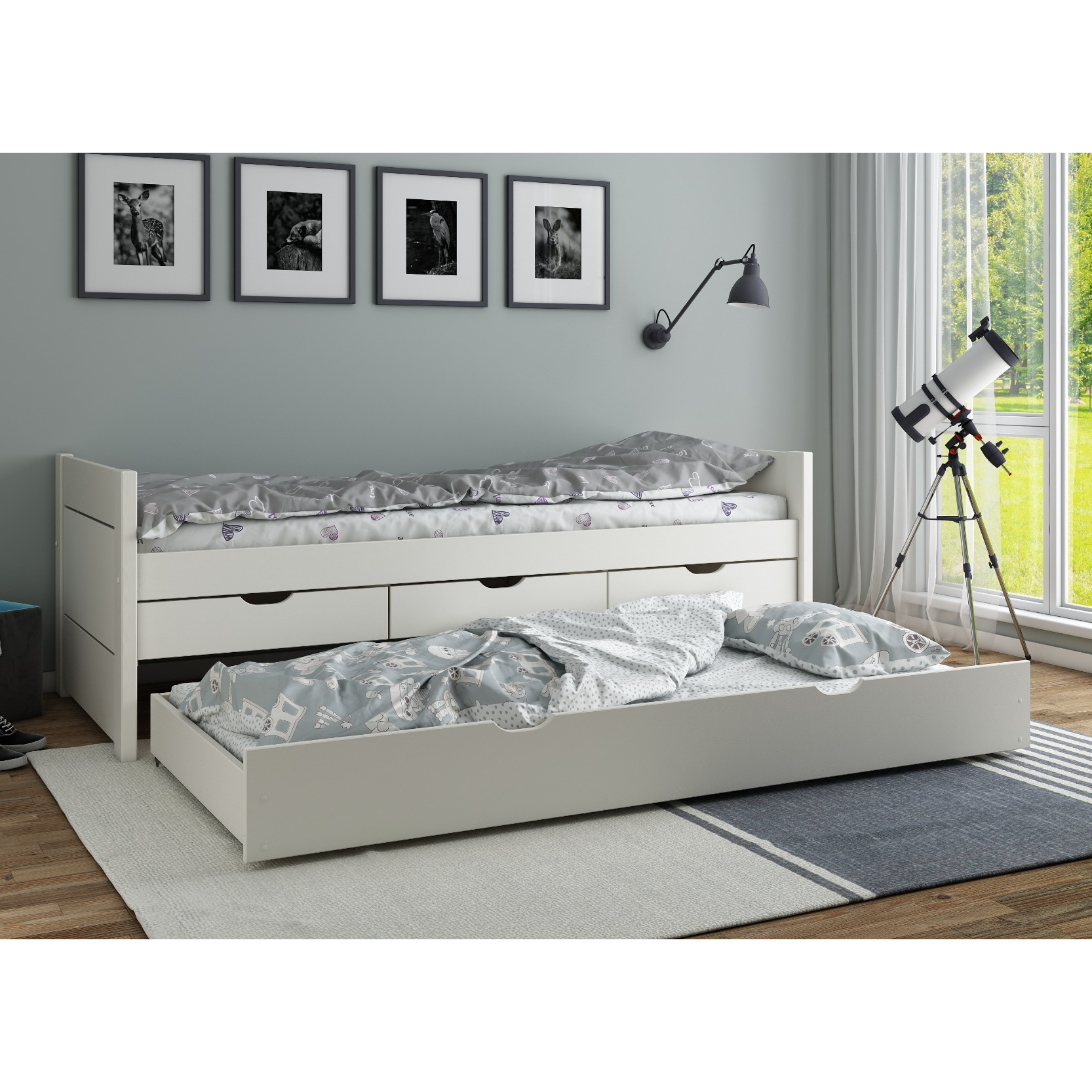 Noomi Solid Wood Tomas Captains Bed (FSC-Certified) White by Bed ...