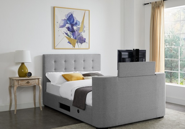 LPD Mayfair Fabric TV Bed Frame-Double by Bed Kingdom | ufurnish.com