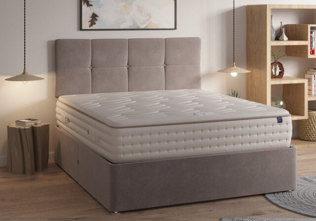 Vogue Beds Windsor 1500 Divan Bed-Kingsize (5'0)-No Drawers-Platform ...