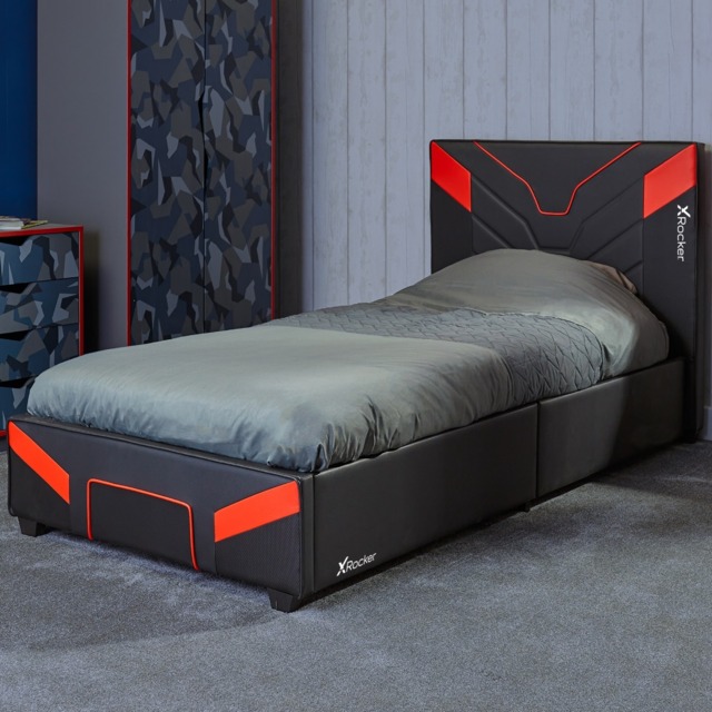 X-Rocker Cerberus MKII Ottoman-Single-Carbon Red by Bed Kingdom ...