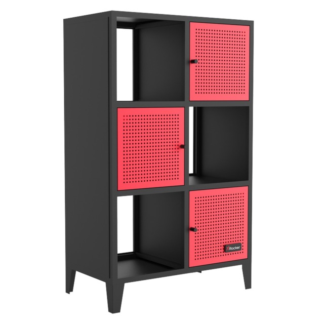 X Rocker Mesh-Tek 6 Cube Tall Storage Unit - Red by Bed Kingdom ...