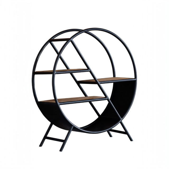 Indian Hub Cosmo Round Bookcase by Bed Kingdom | ufurnish.com