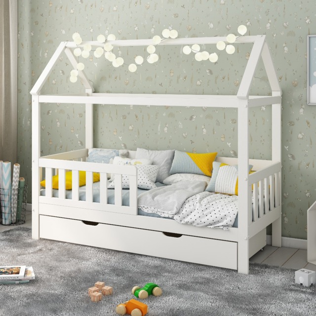 Noomi Essie Solid Wood Shorty House Bed White (FSC-Certified) by Bed ...